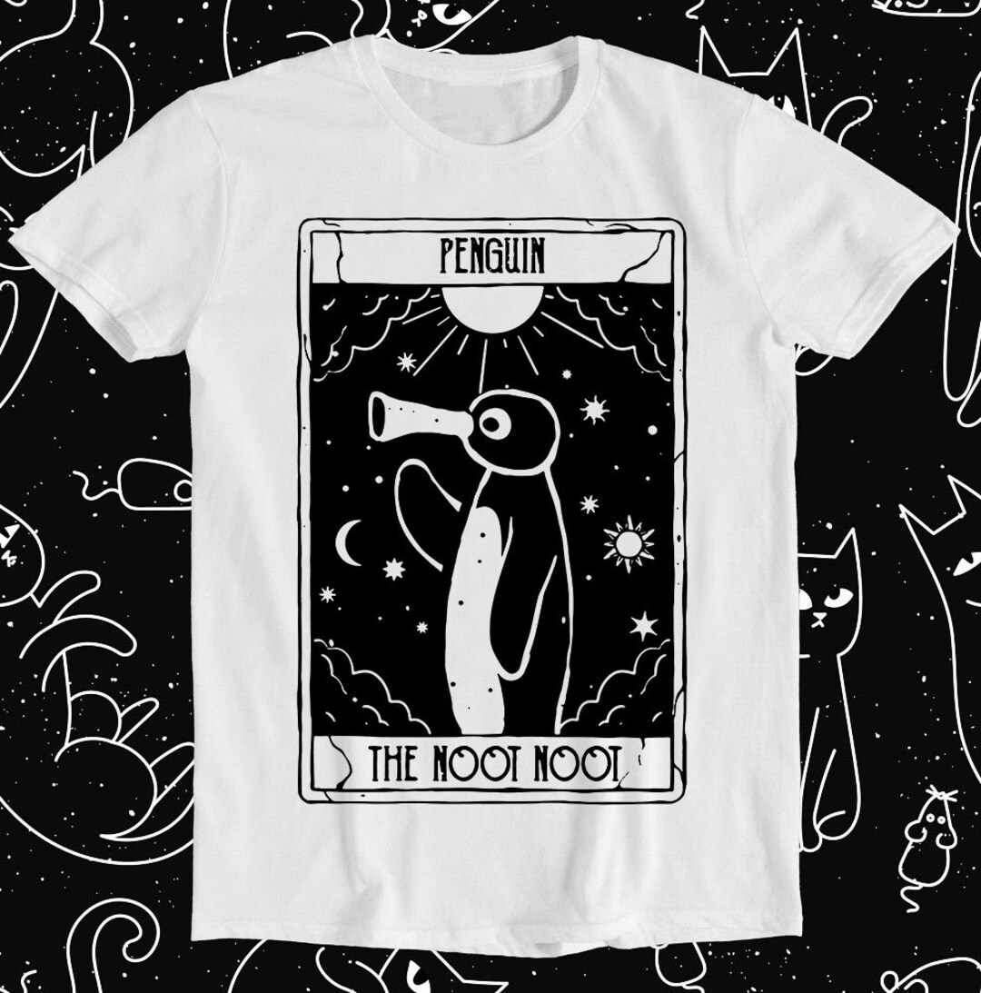 Noot Noot Tarot Card Penguin Rainbow Pingu Retro Funny Art Drawing ...
