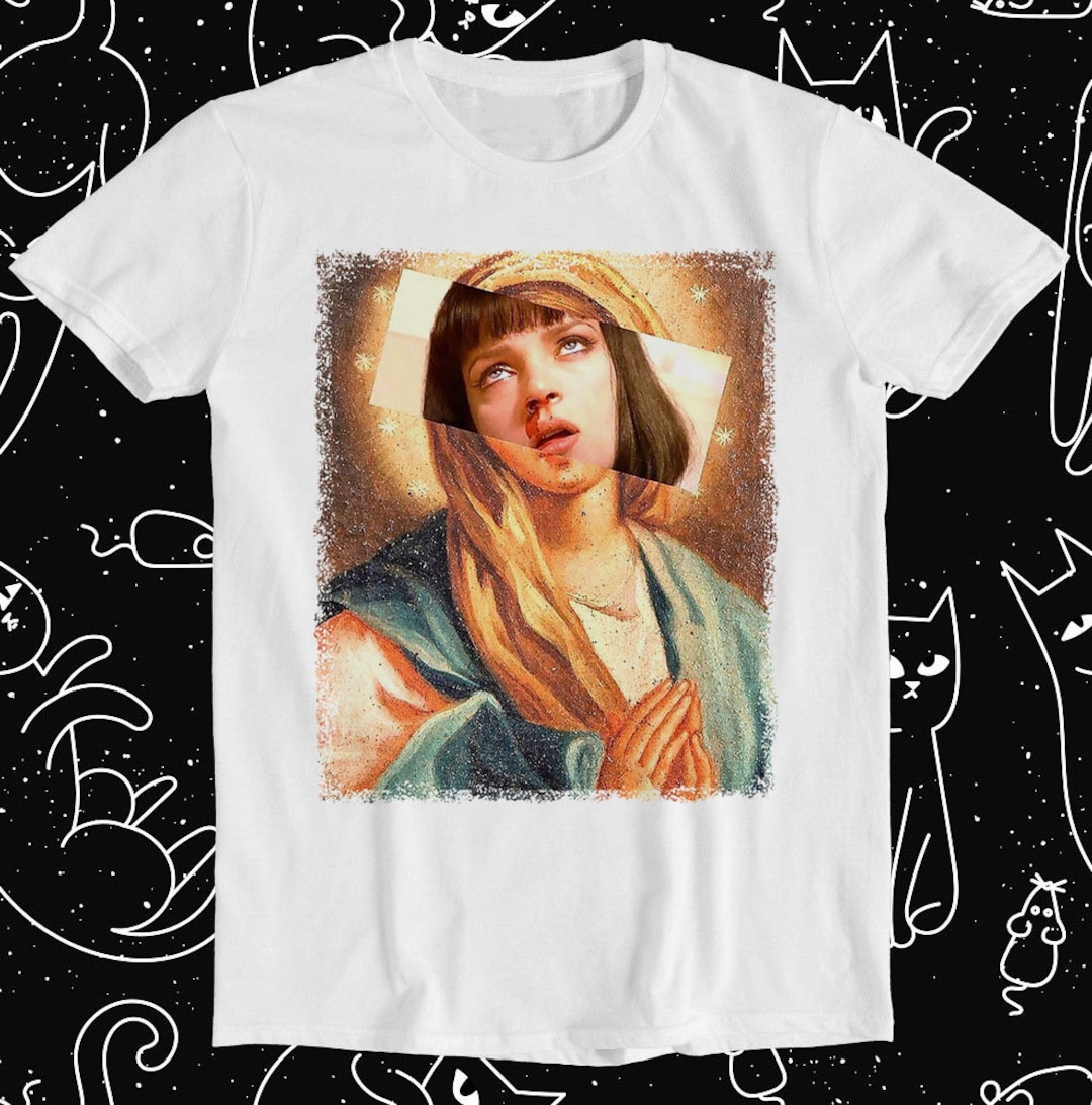 Mona Lisa Da Vinci Uma Thurman TV Cult Movie Retro Funny Meme Gift Tee ...