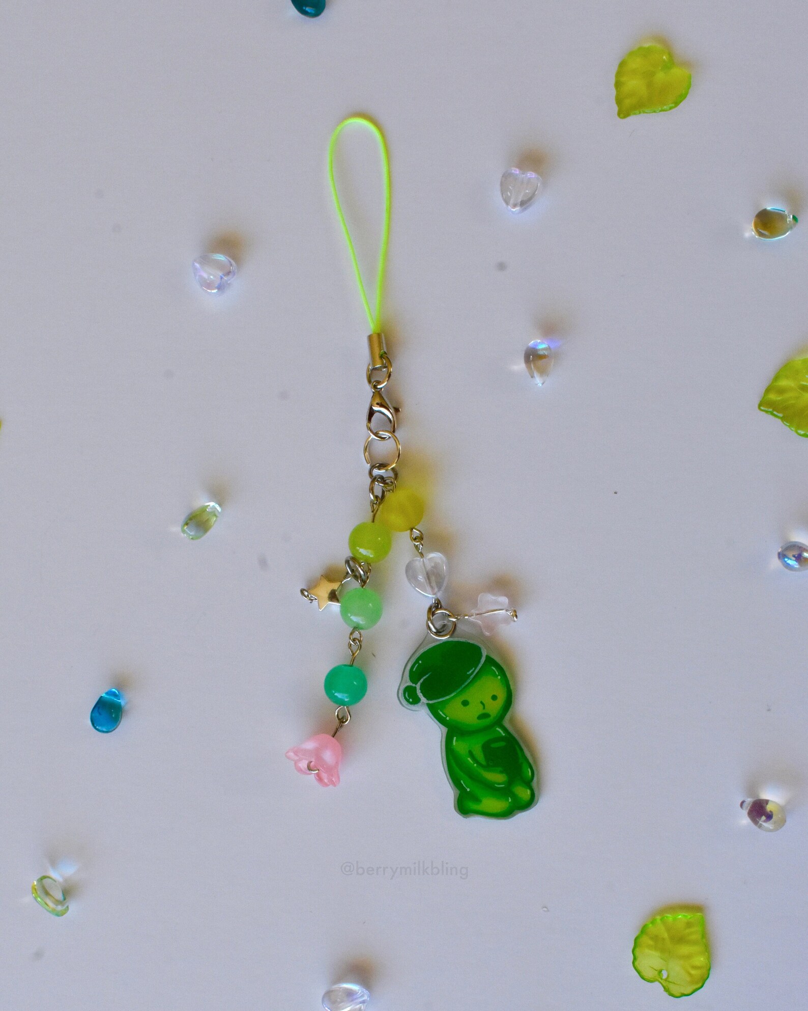 Smiski Matcha Bead Keychain Charm, Phone Strap, Phone Charm, Owala ...
