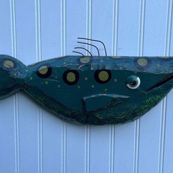 Painted Wood Fish - Etsy