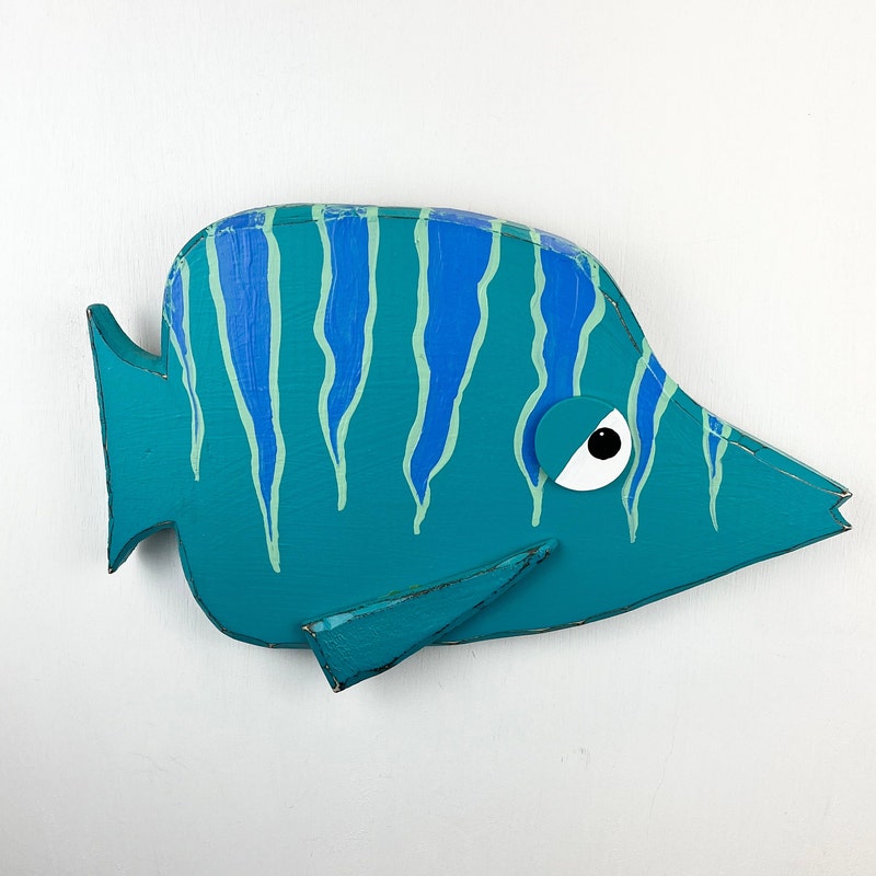 Painted Wood Fish - Etsy