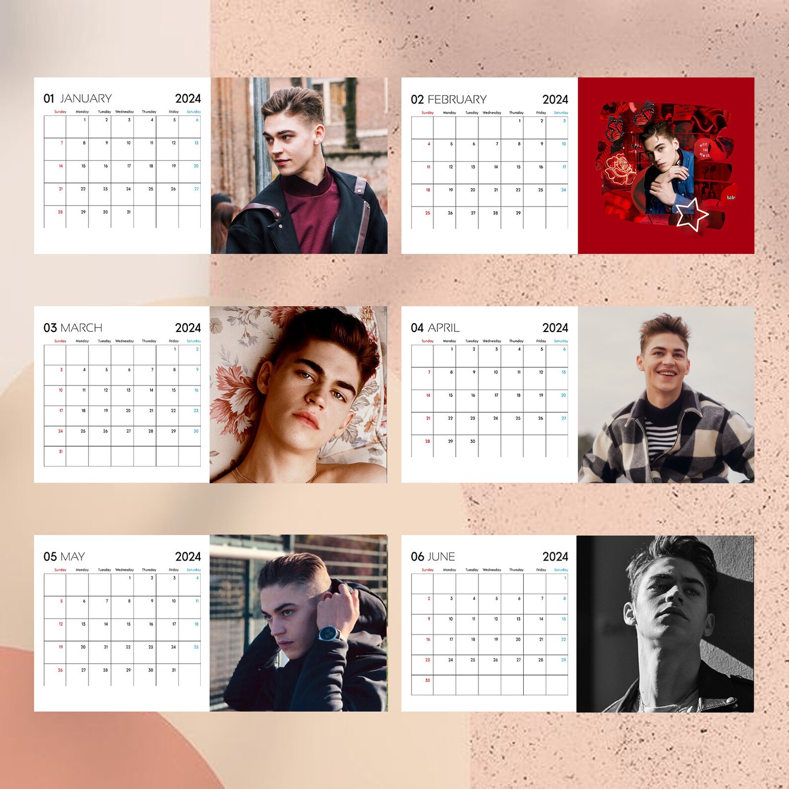 Hero Fiennes Tiffin Calendar 2024 Hero Fiennes Tiffin 2024 - Etsy