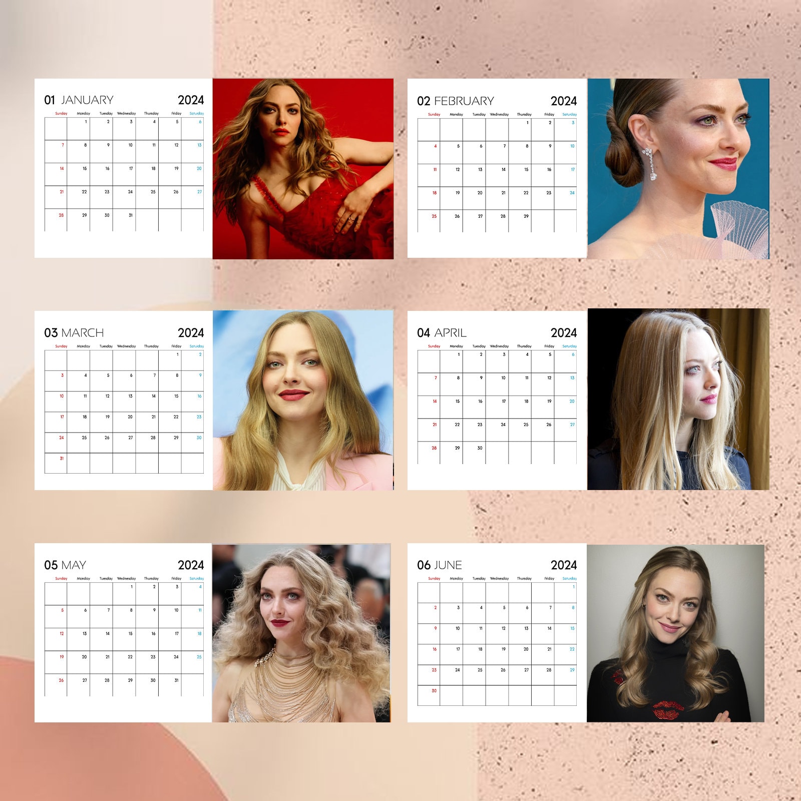 Amanda Seyfried Calendar 2024, Celebrity Calendar, Amanda Seyfried 2024 ...