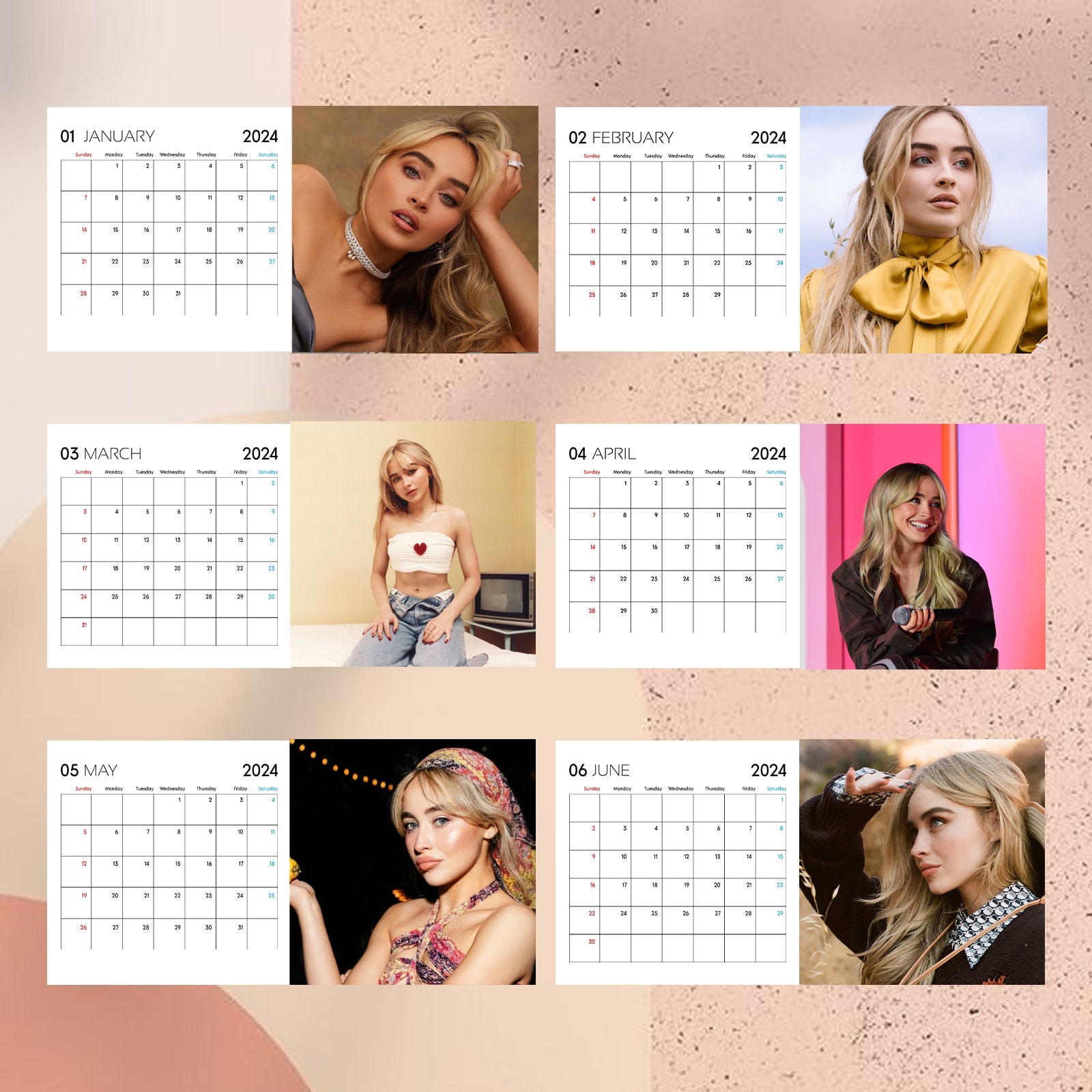 Sabrina Carpenter Calendar 2024, Sabrina Carpenter 2024 Celebrity Wall ...