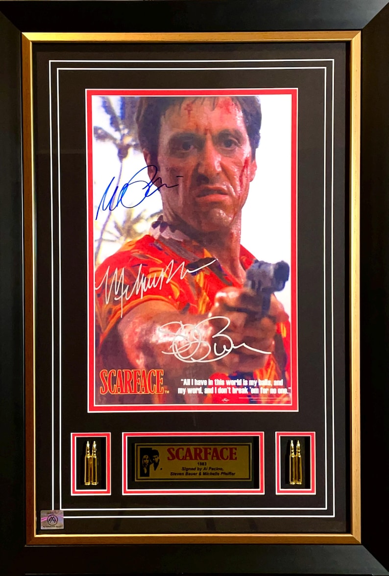 Signed Scarface Movie Poster, Al Pacino, Pfeiffer, Bauer - Etsy