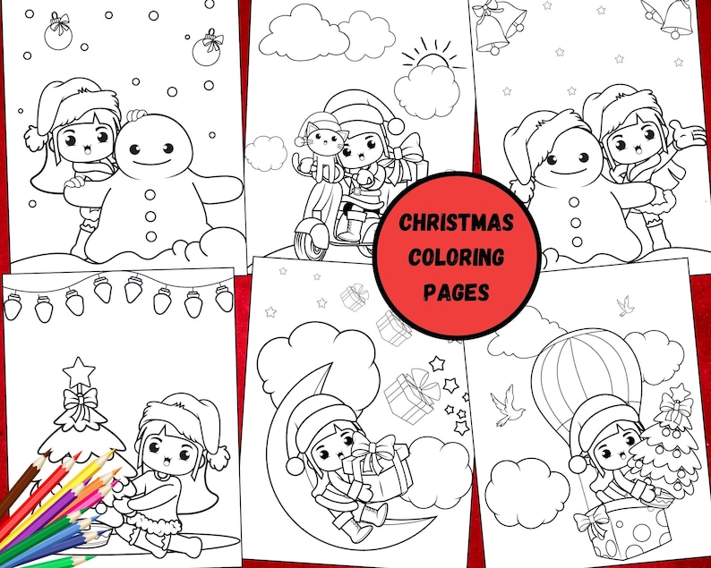 20 Christmas Coloring Pages, Christmas Printable,christmas Activities ...