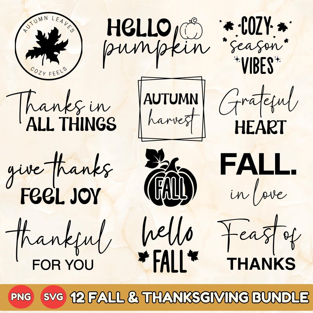 Autumn Svg, Fall Svg Bundle, Thanksgiving Svg, Hello Fall Svg, Autumn ...