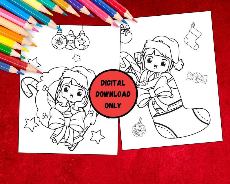 20 Christmas Coloring Pages, Christmas Printable,christmas Activities ...