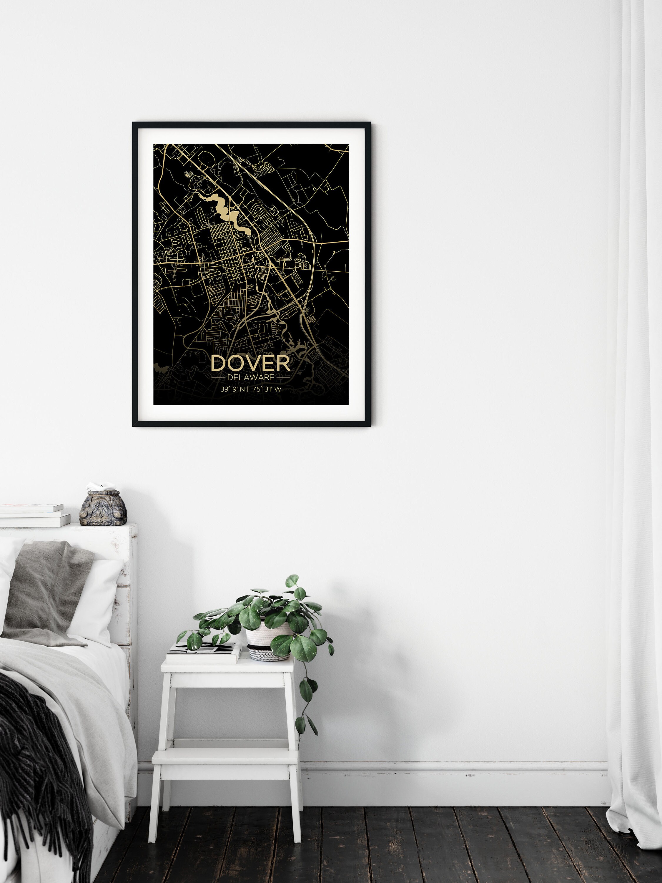 Dover DE Map Print Mapa imprimible de Delaware Cartel de - Etsy México