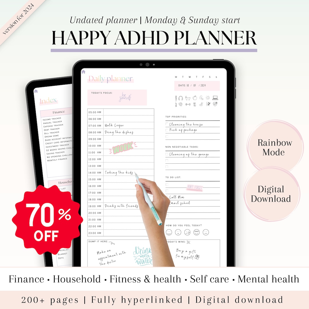 Colorful Digital Planner 2024, Digital Planner iPad Colorful, Colorful ...