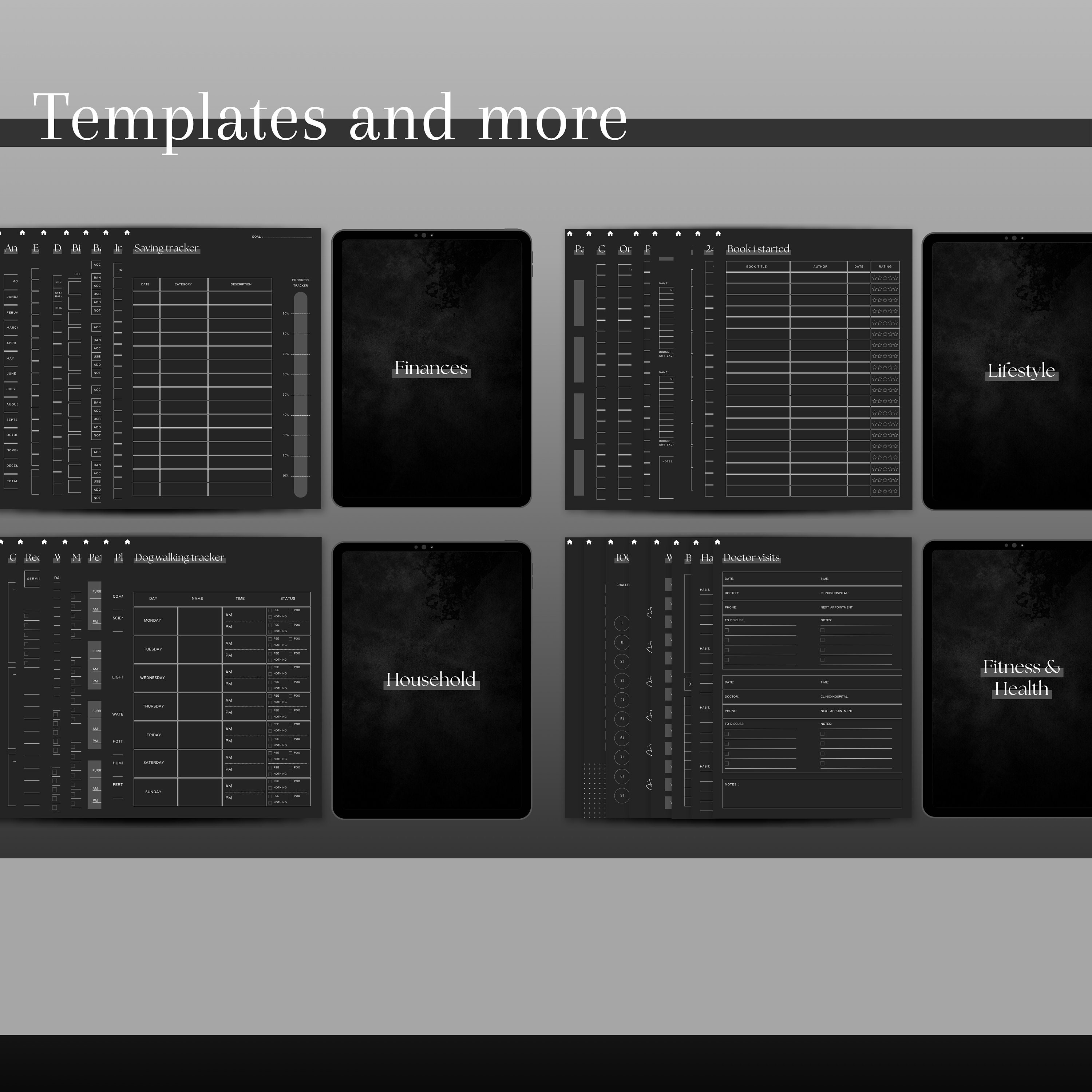 Dark Mode Digital Planner, Dark Mode Digital Budget Planner, 2024 ...