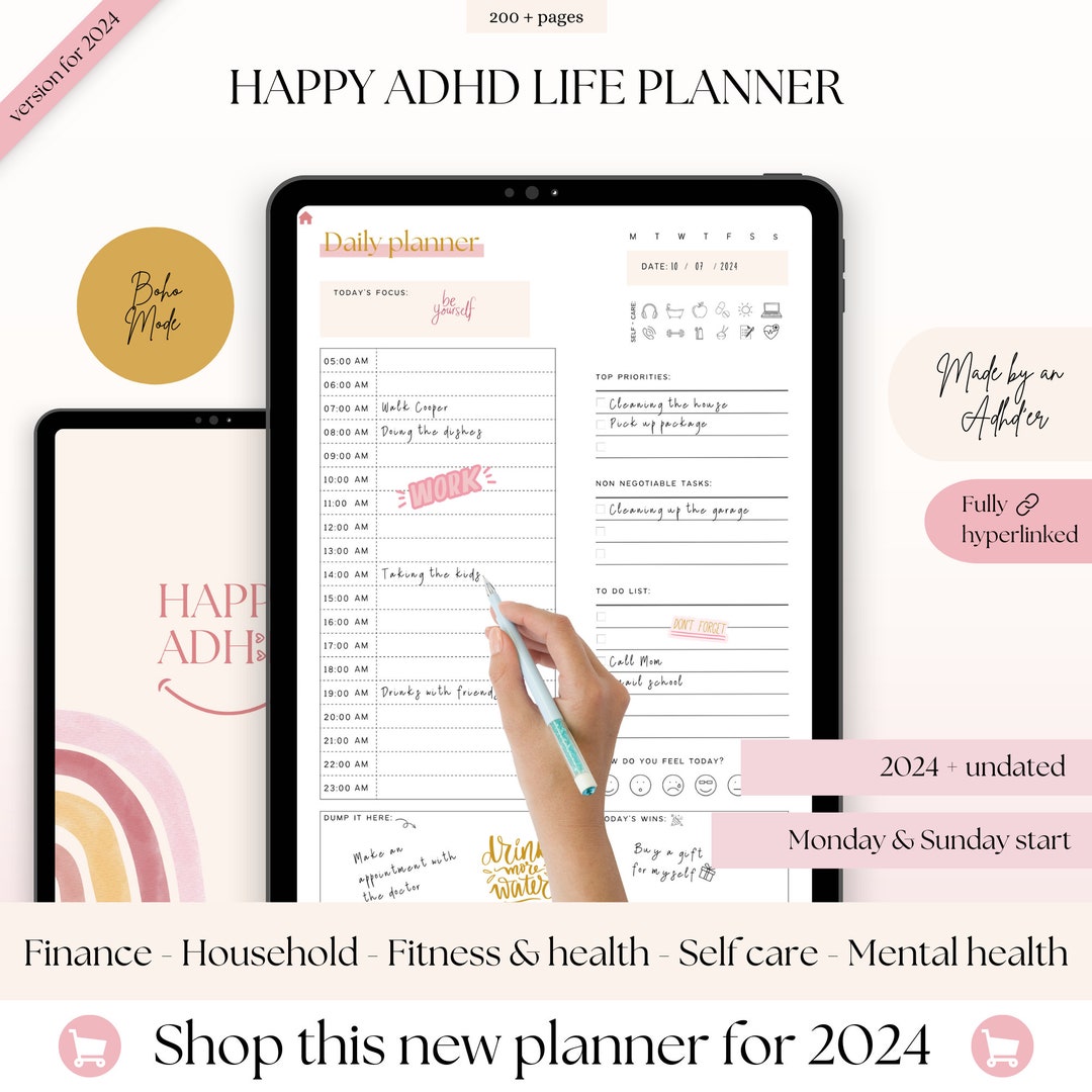 Adhd Digital Planner Adhd Adult Planner Adhd Life Planner Financial ...