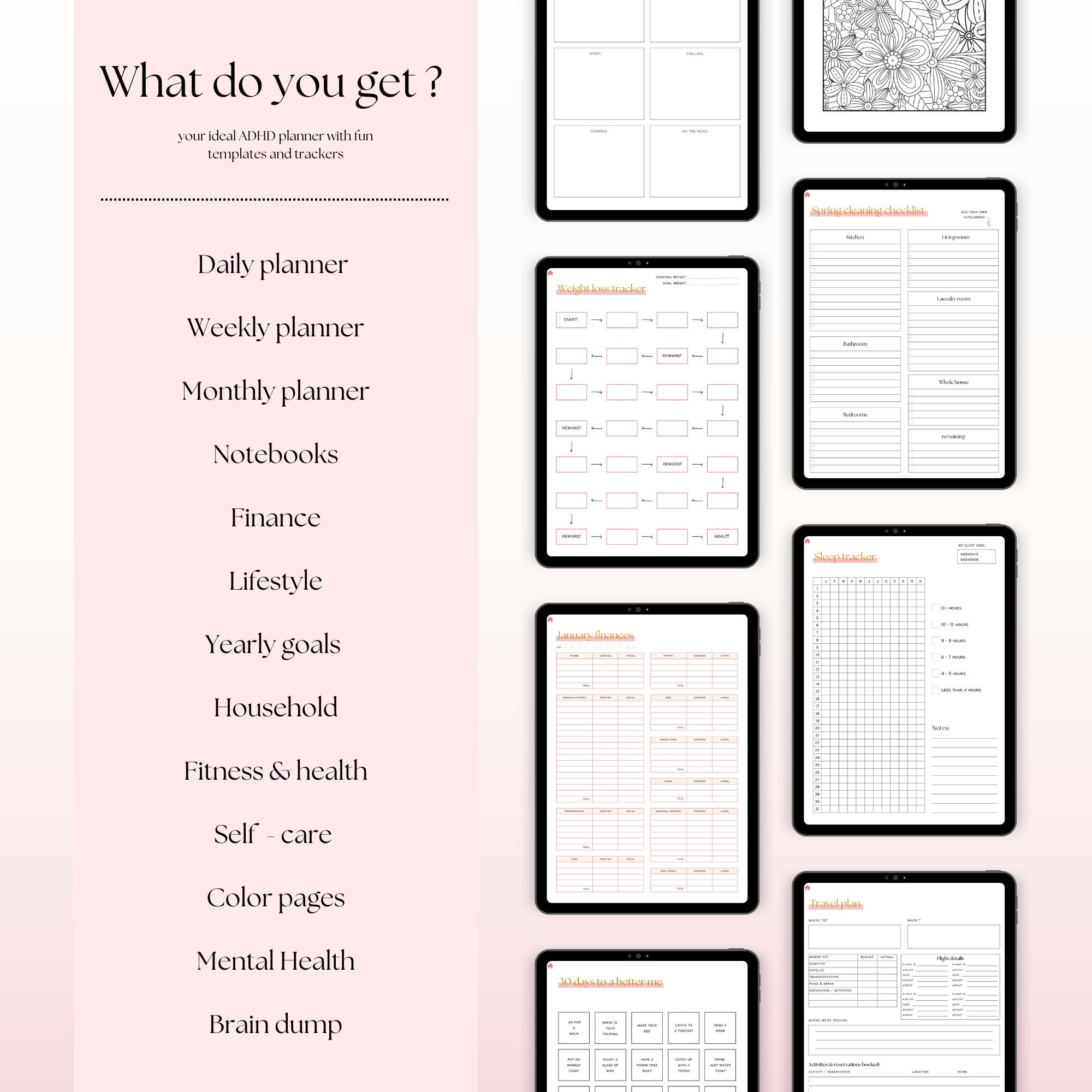 Adhd Digital Planner Adhd Adult Planner Adhd Life Planner Financial ...
