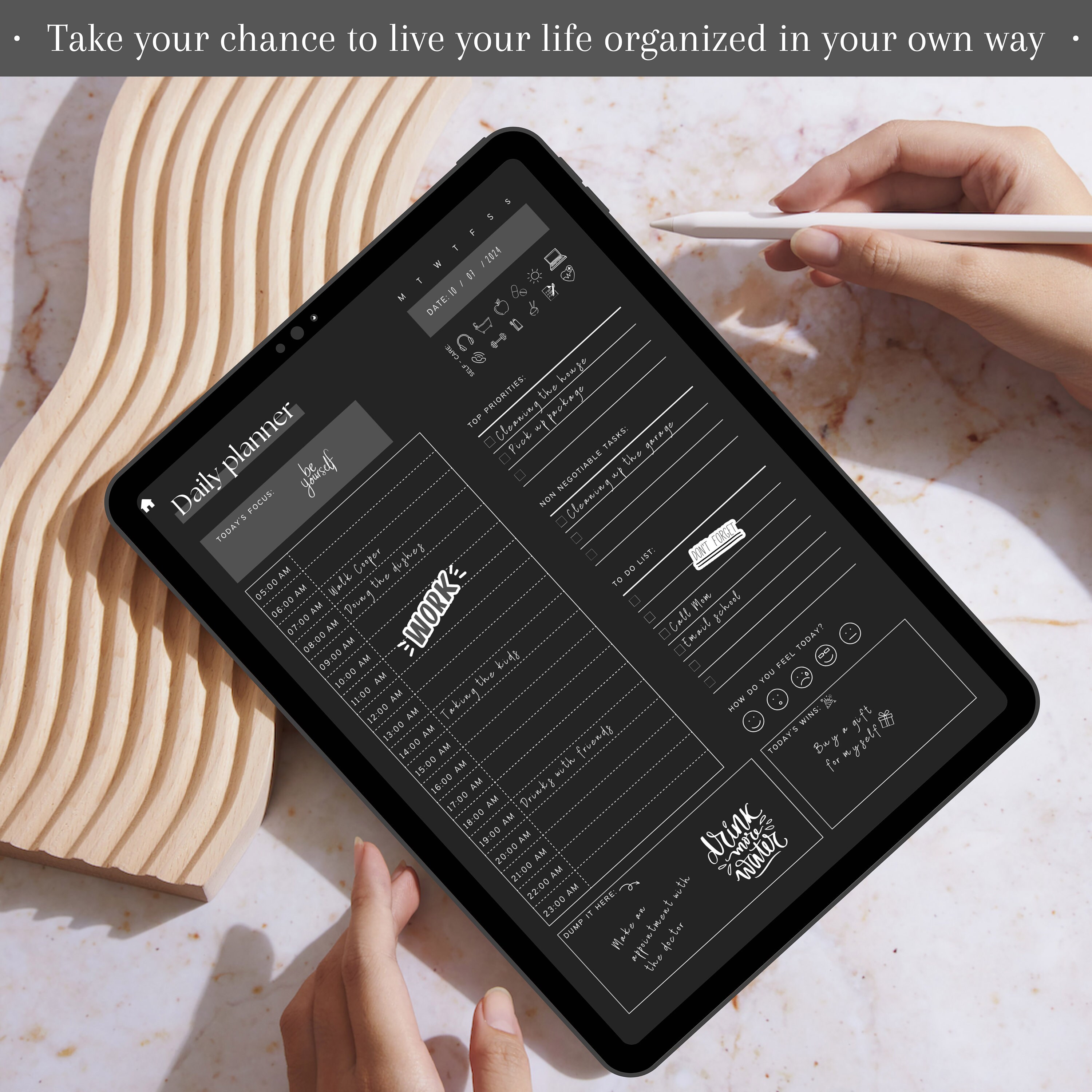 Dark Mode Digital Planner, Dark Mode Digital Budget Planner, 2024 ...
