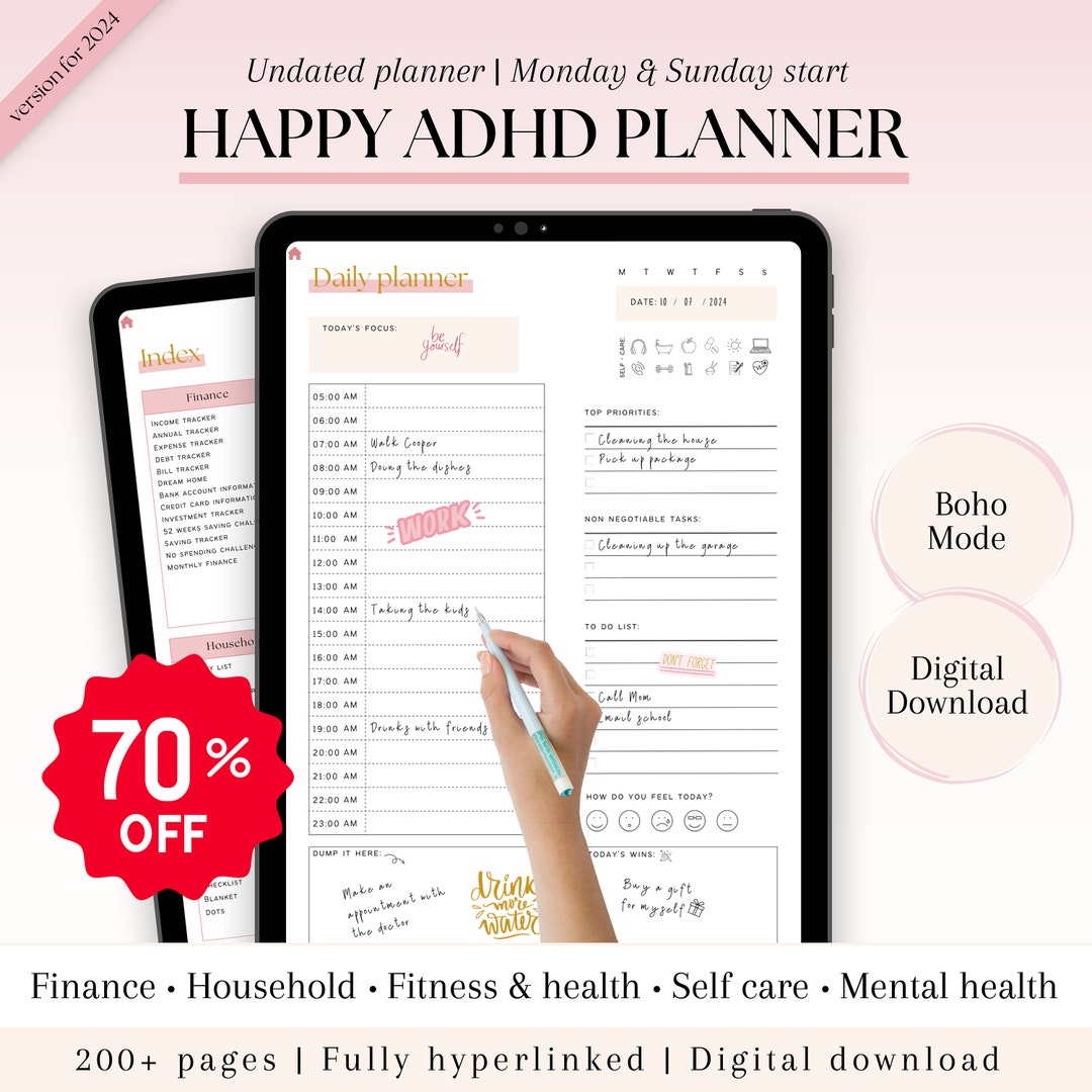 Boho Digital Planner 2024, Digital Planner iPad Boho, Digital Planner ...