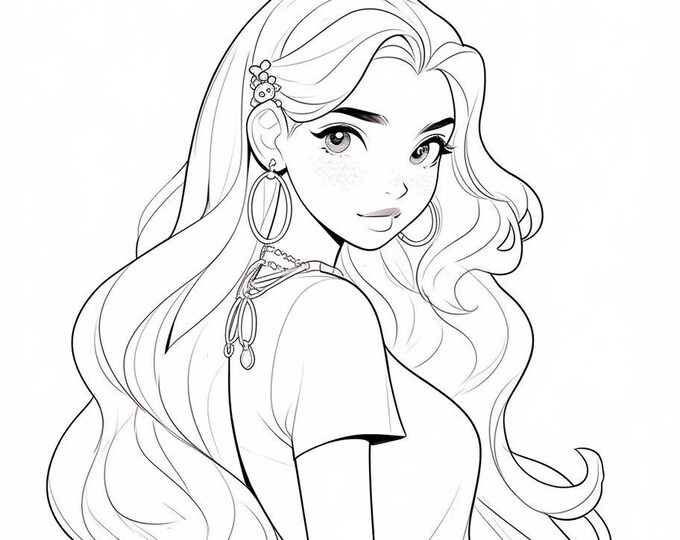 Coloring Page, Pretty Young Girl, Fashion Drawing, Fashion Victim, Teen ...