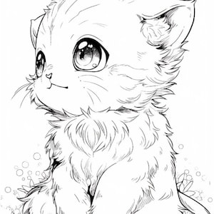 Coloring Page, for Child, Baby Cat - Etsy