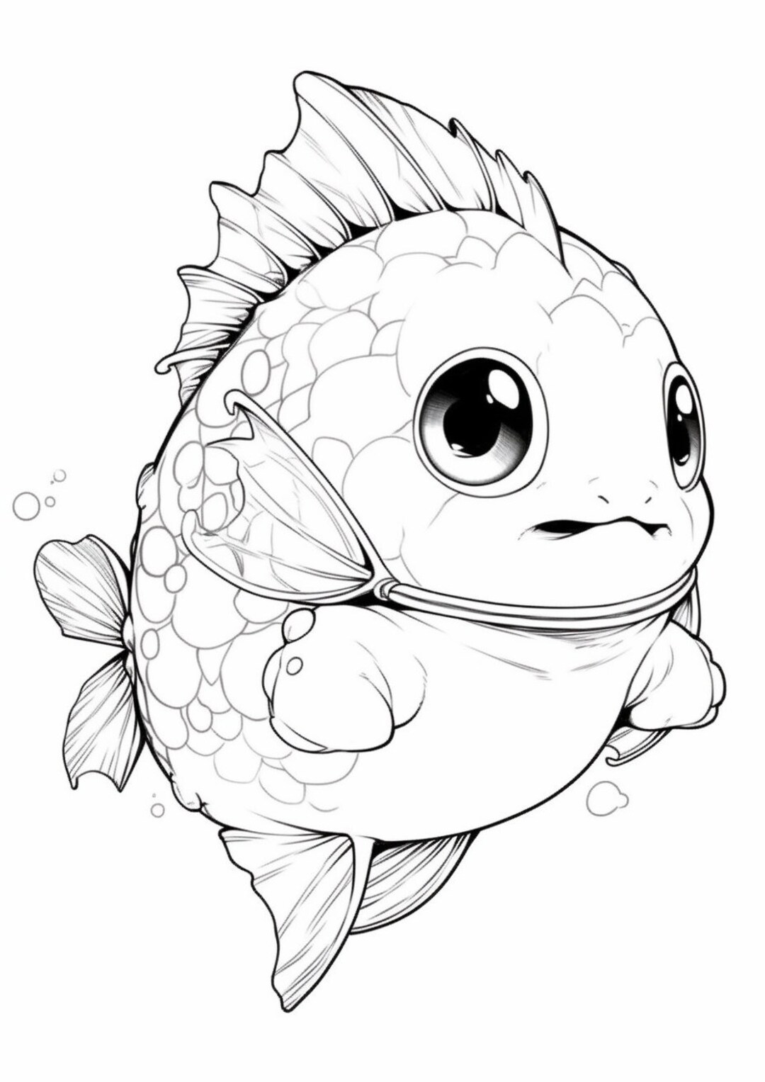 Coloring Page, for Kids, Baby Fish - Etsy