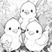 Coloring Page for Children Baby Ducks - Etsy