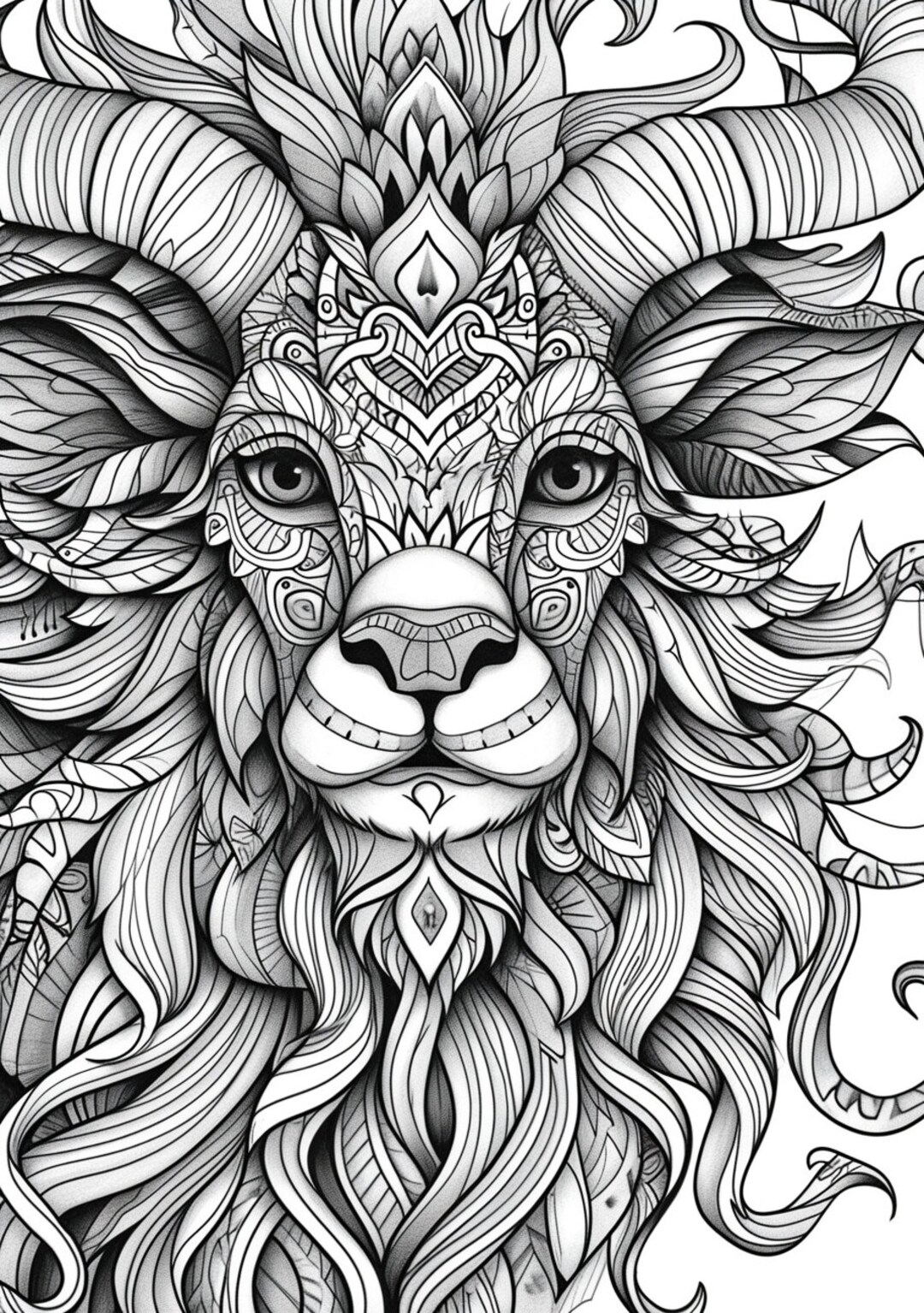 Coloring Page, African Buffalo, Mandala, Animals and Mandalas to Color ...