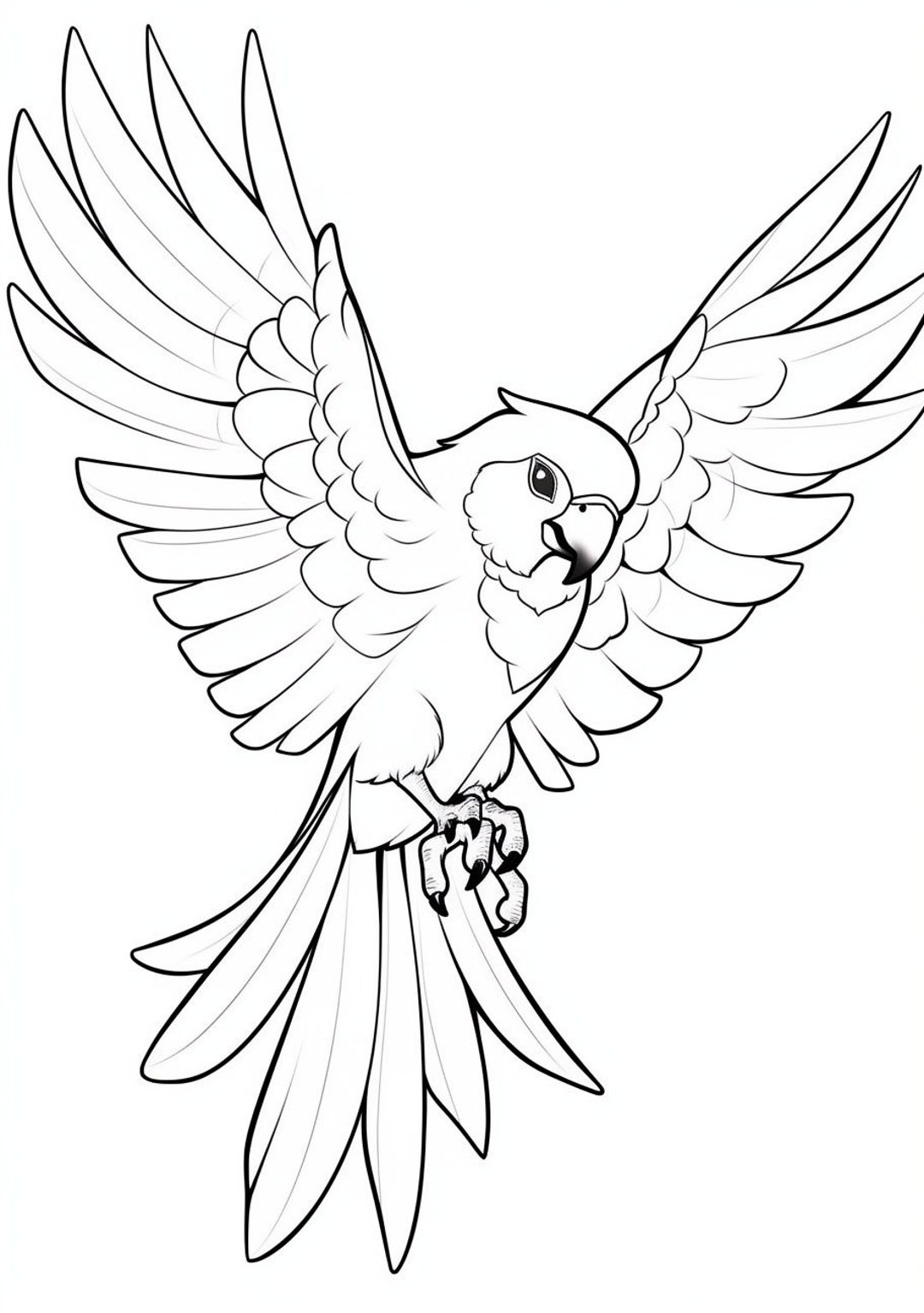 Coloring Page, for Children, Parrot, Bird, Tropics - Etsy