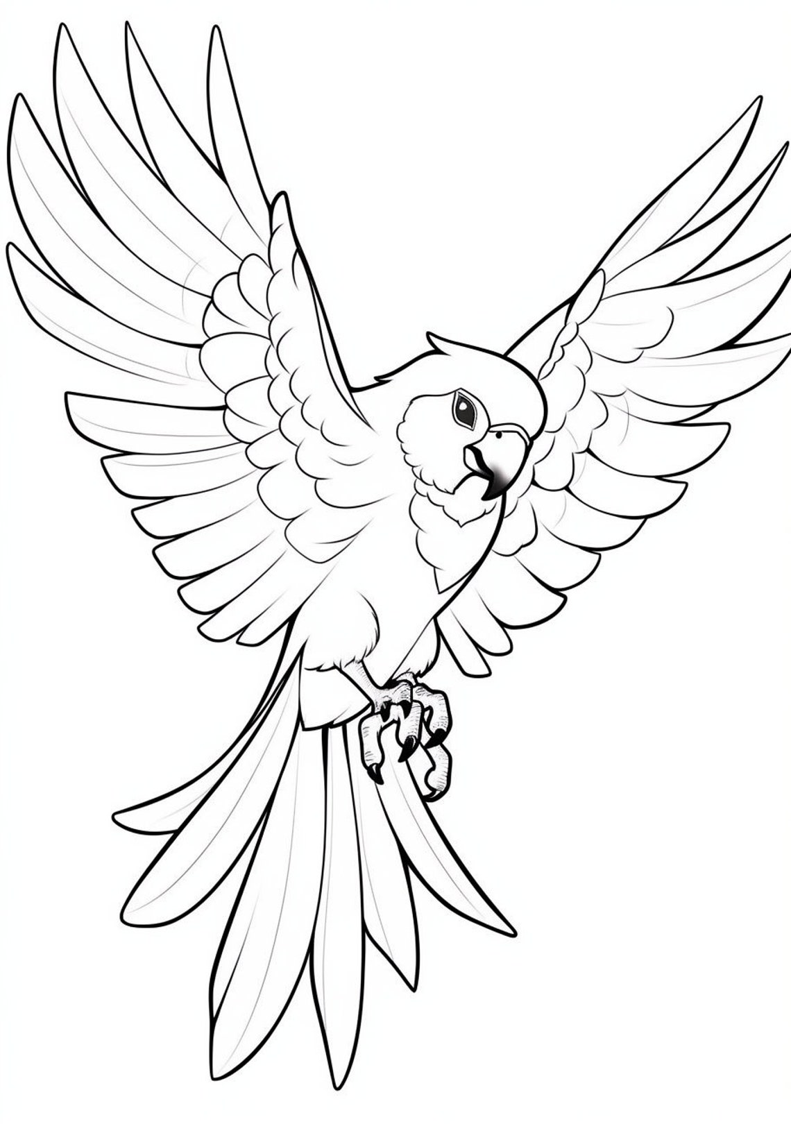 Coloring Page, for Children, Parrot, Bird, Tropics - Etsy