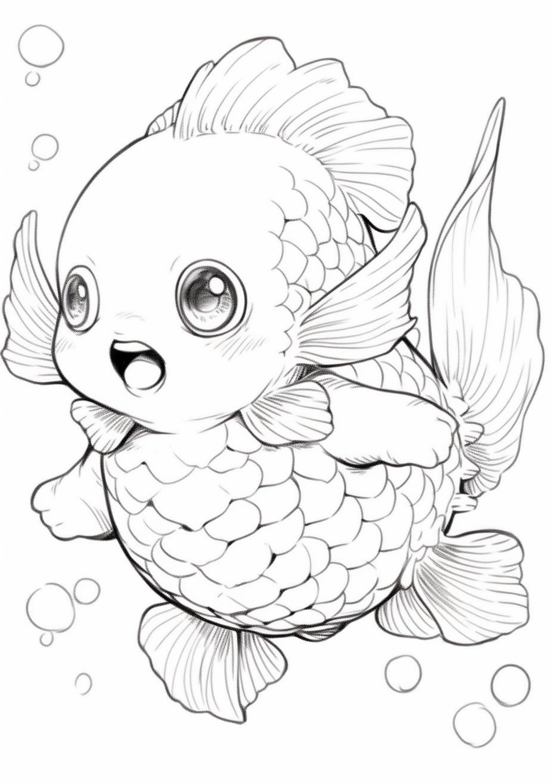 Coloring Page, for Kids, Baby Fish - Etsy