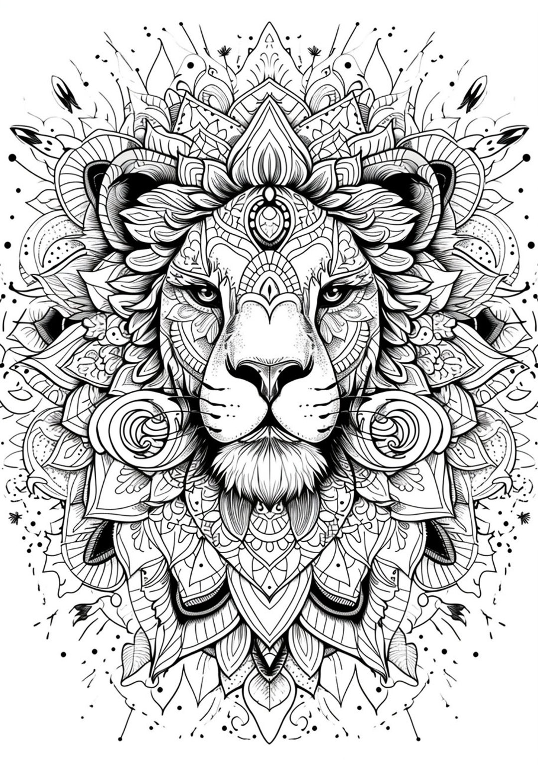 Coloring Page, Lion, Mandala, Animals and Mandalas to Color - Etsy