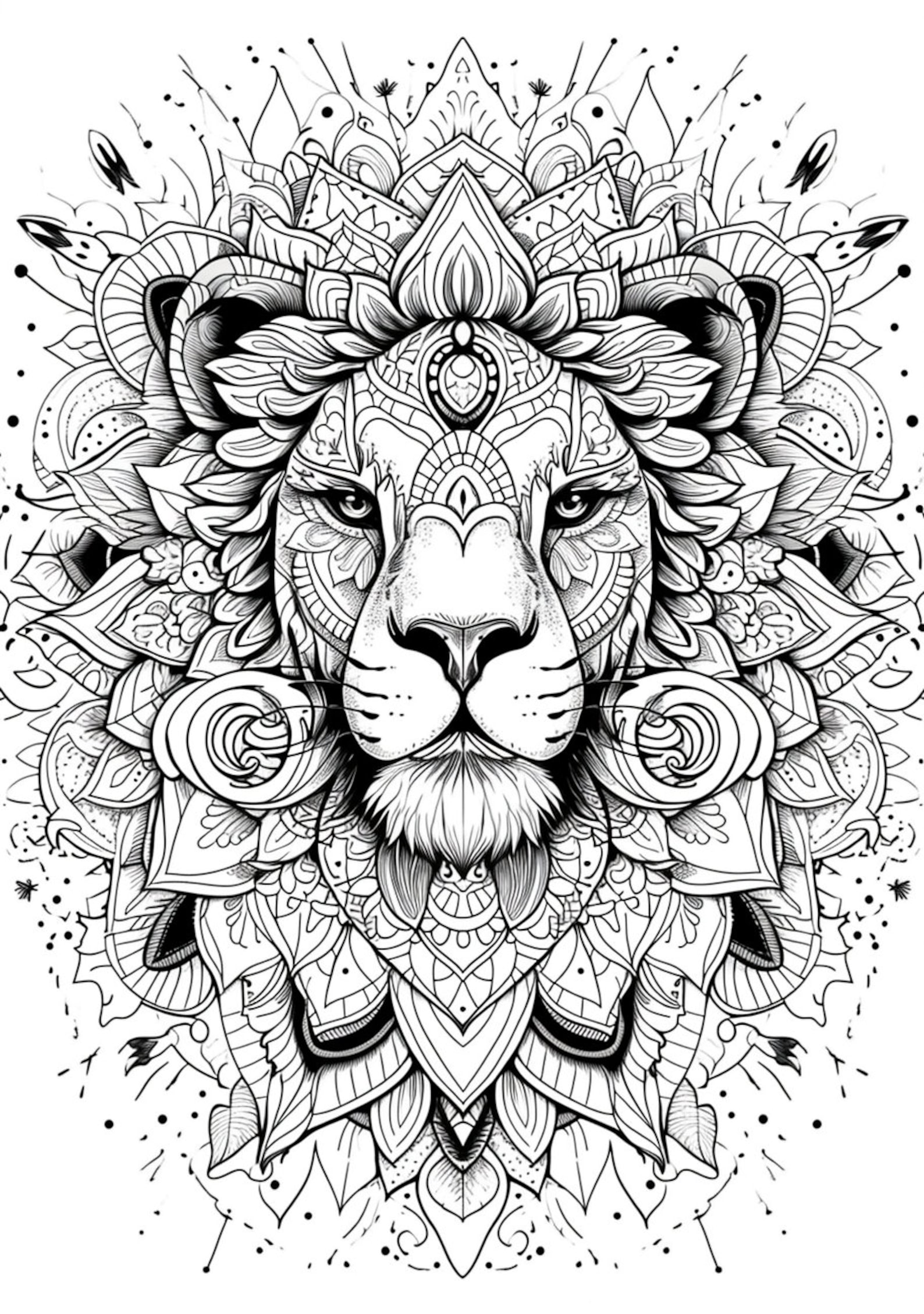 Page de coloriage, Lion, Mandala, Animaux et Mandalas à colorier - Etsy ...