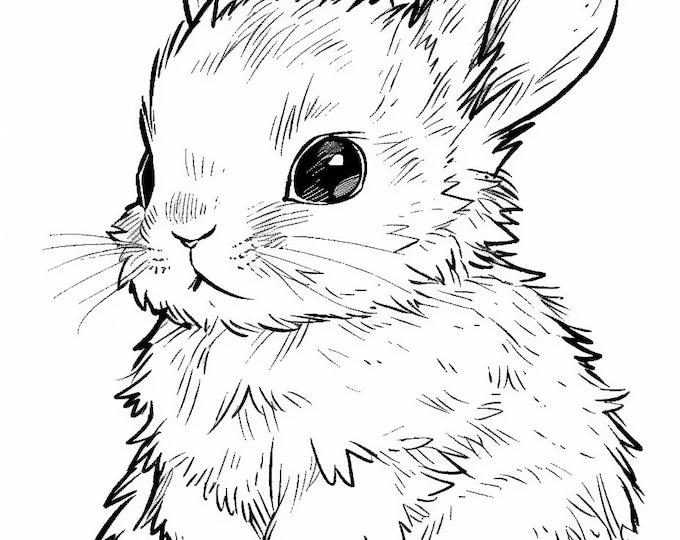 Coloring Page, for Child, Baby Rabbit - Etsy