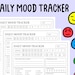 Printable Daily Mood Tracker Chart - Instant Download, Simple Black and ...