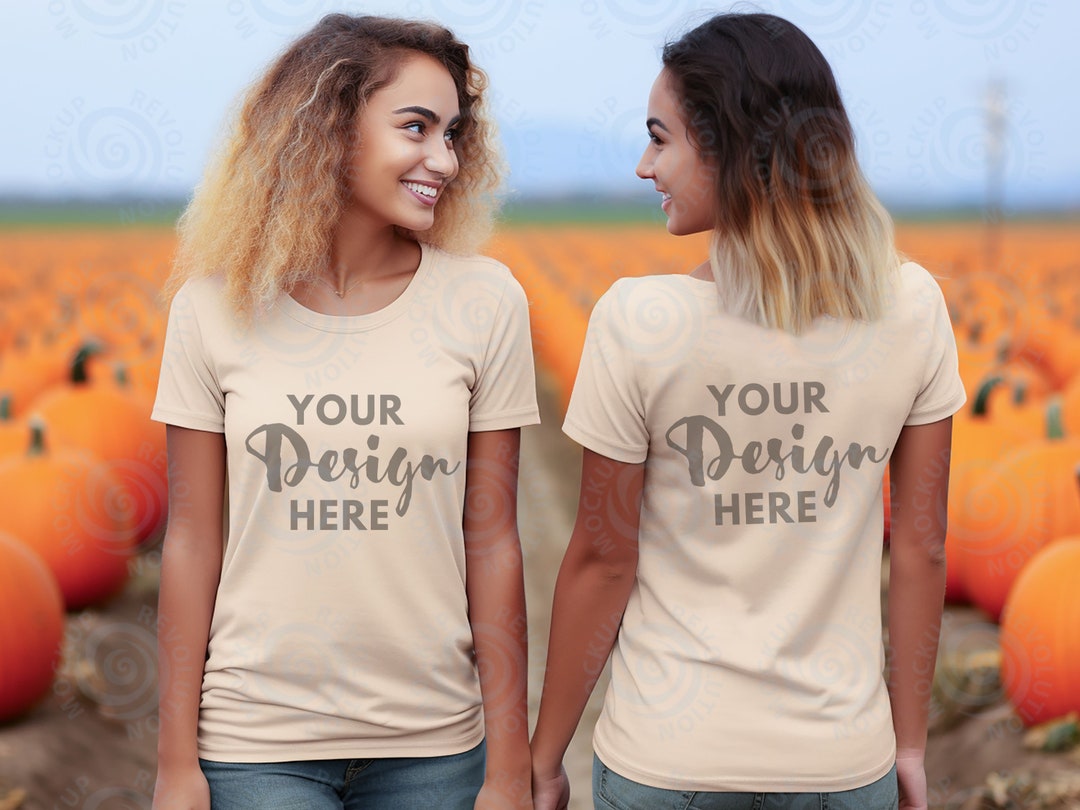 Gildan 5000 Mockup Sand Tshirt Mockup 5000 Model Mockup Front and Back ...