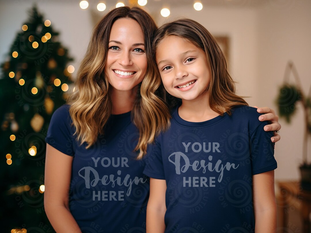 Bella Canvas 3001 Navy Mockup Mommy and Me Mock Ups Christmas Mommy and ...