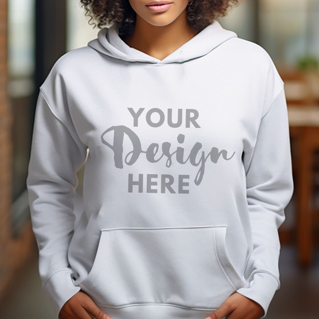 Gildan 18500 White Hoodie Mockup Gildan Hoodie Mock Up White Hoodie
