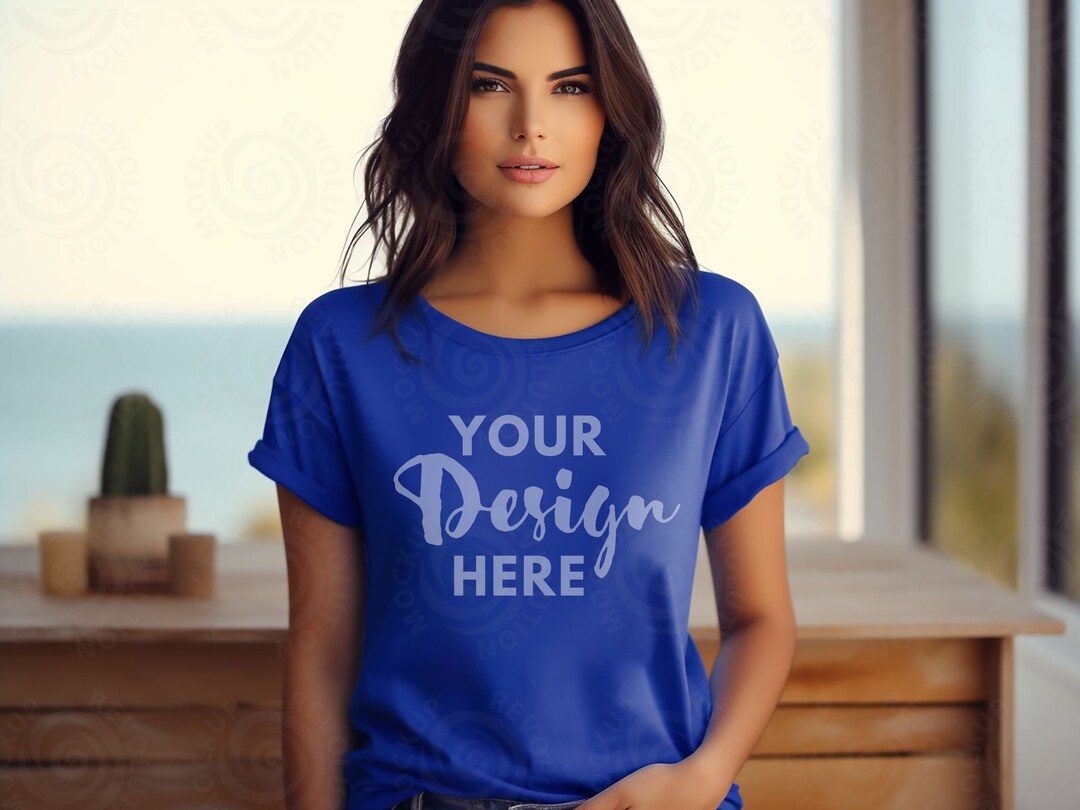 True Royal Bella Canvas 3001 Mockup 3001 T-shirt Mockup Blue True Royal ...