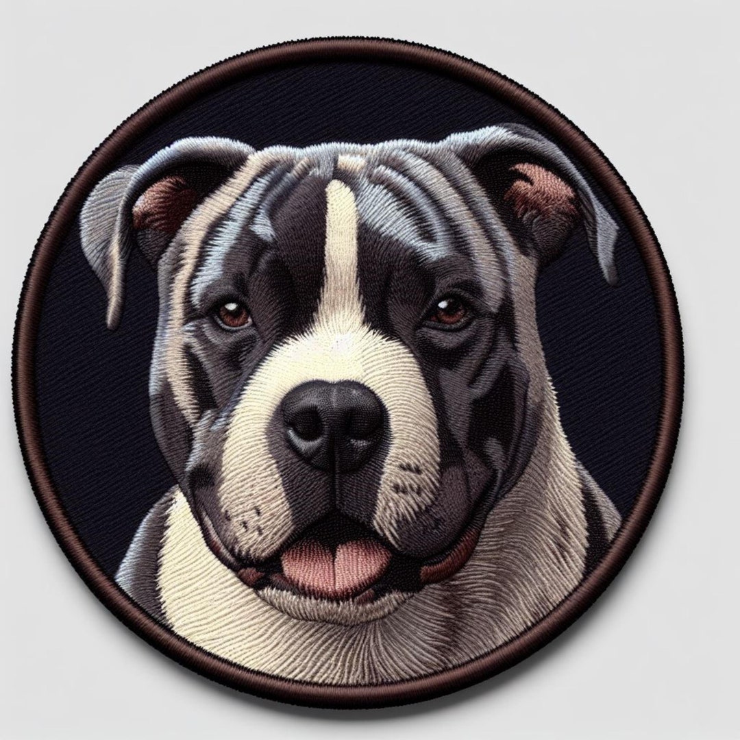 Pitbull Patch Printed Embroidered Base Iron-on/sew-on Applique Backpack ...