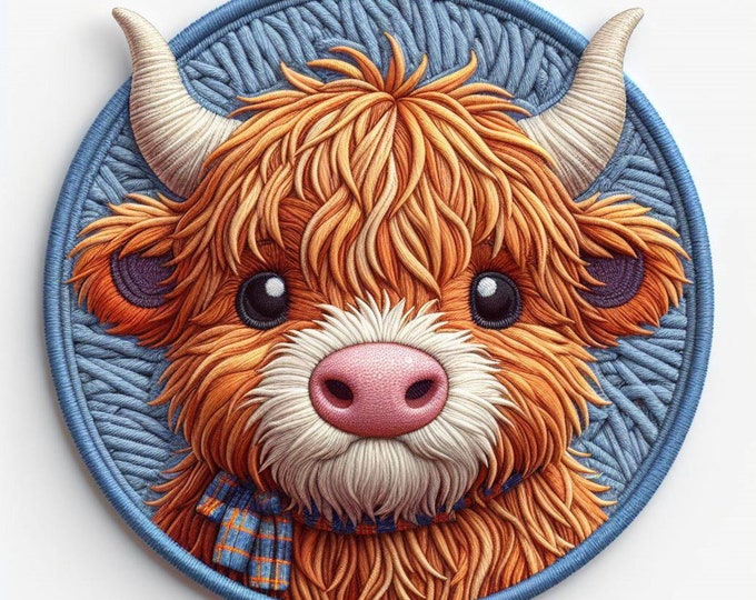 Rainbow Highland Cow Patch / Iron on Patch / Sew on Patch / Highland ...