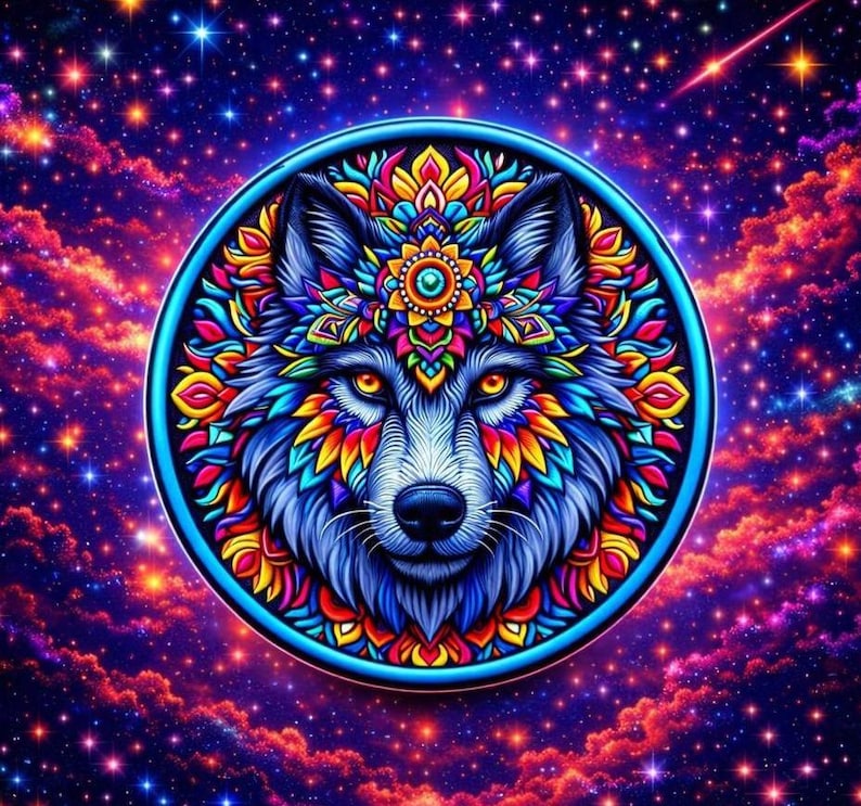 Wolf Patch/iron-on Patch/mandala Style/wild Animal Badge, Coyote, Wolf ...