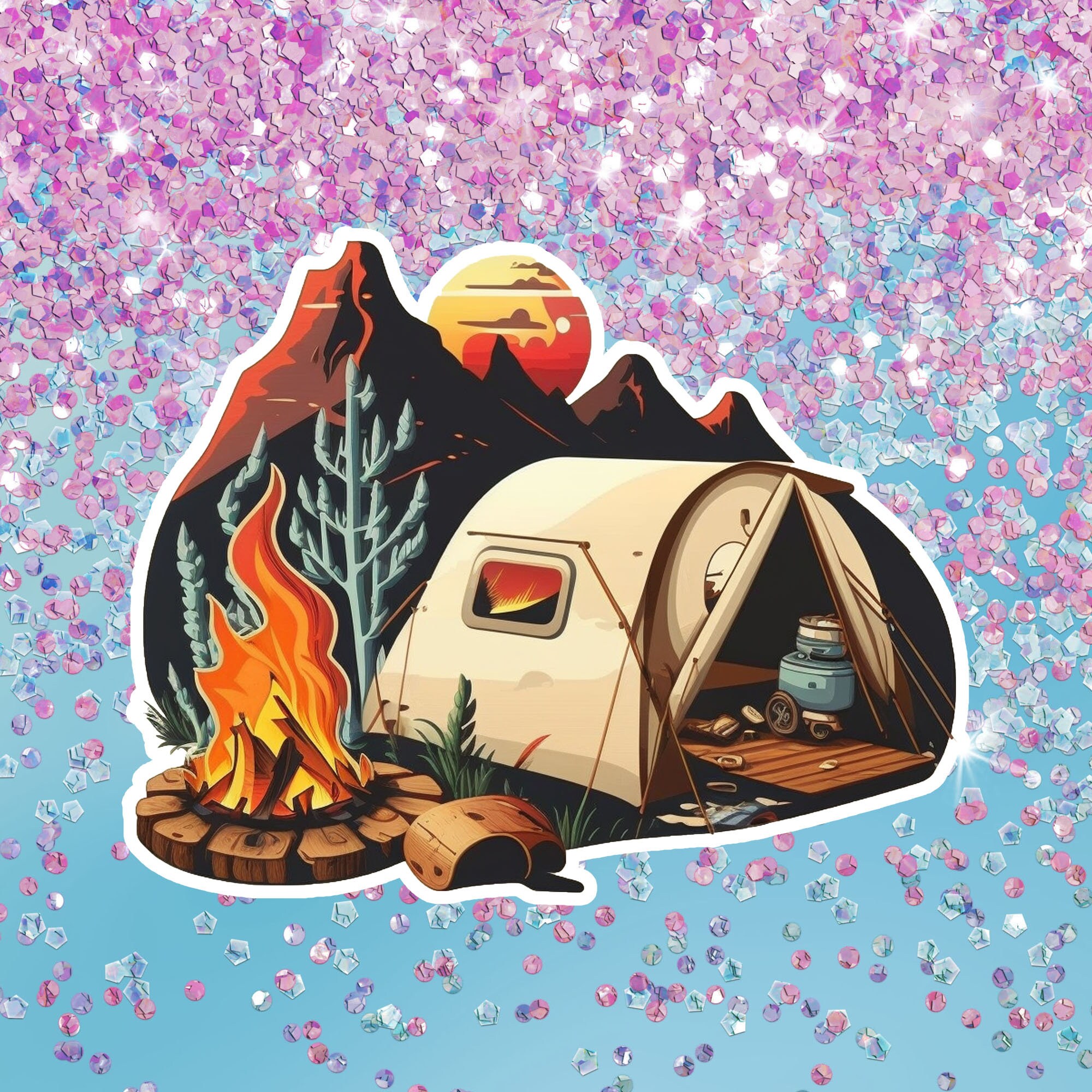 Camping by Fire Decal Tent Sticker Campfire Decal Auto Truck - Etsy