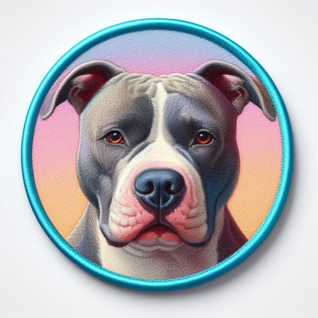 Pitbull Patch Printed Embroidered Base Iron-on/sew-on Applique for ...