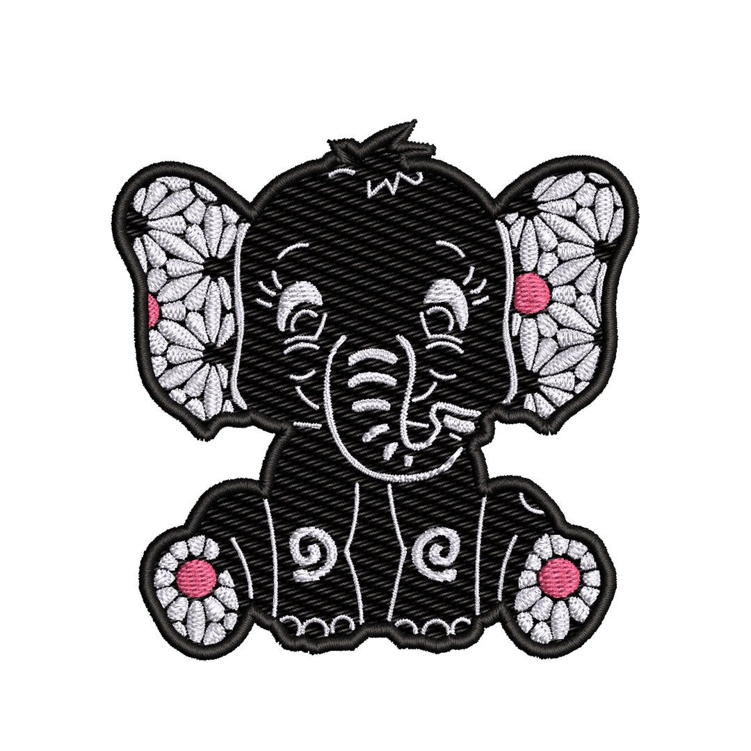 Baby Elephant Patch, Embroidered Iron-on Applique for Diaper Bag ...