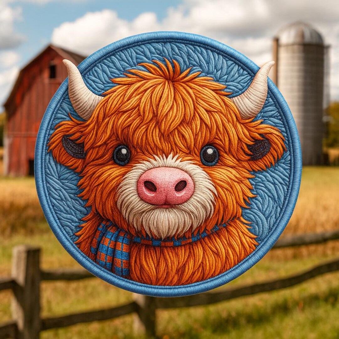 Highland Cow Patch/iron-on Patch/farm Animal Gift/sew-on Applique for ...