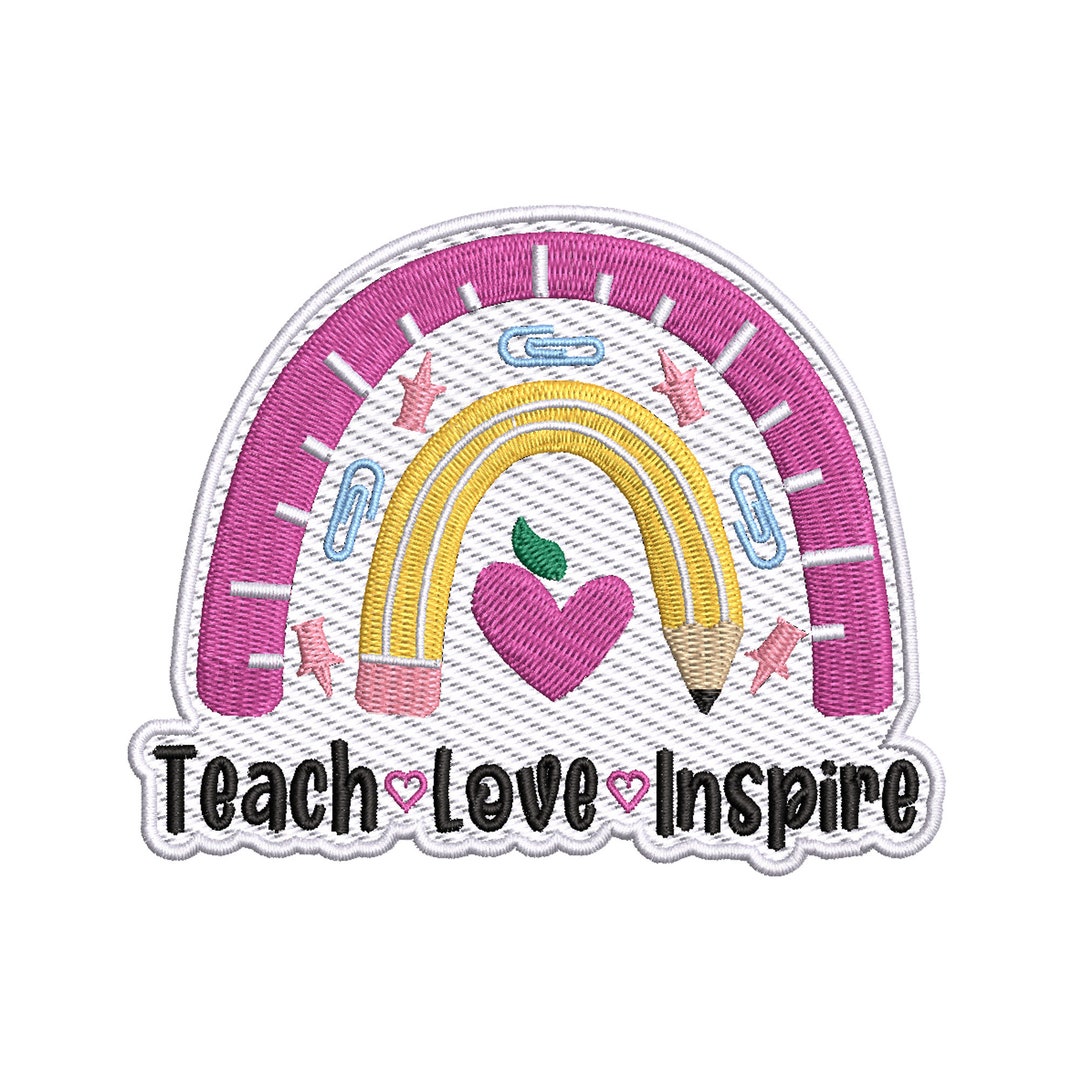 Teach Love Inspire Patch, Embroidered Iron-on Applique for Book Bag ...