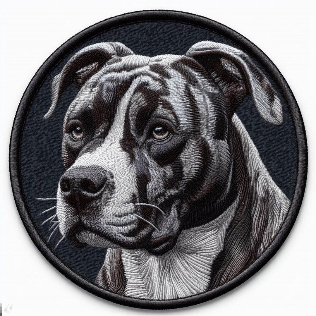 Pitbull Patch Printed Embroidered Base Iron-on/sew-on Applique Backpack ...