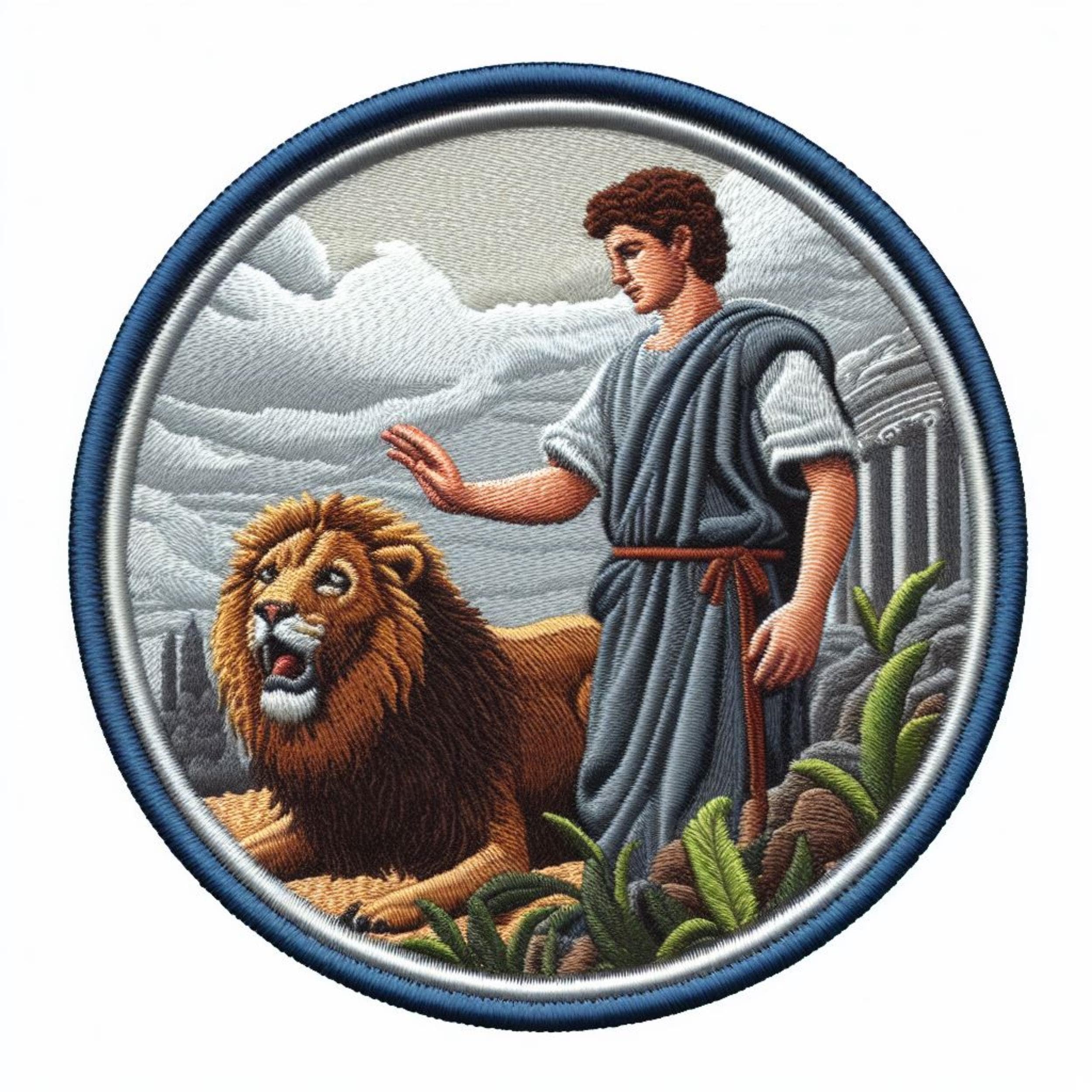 David and the Lion's Den Patch Printed Embroidered Iron-on/sew-on ...