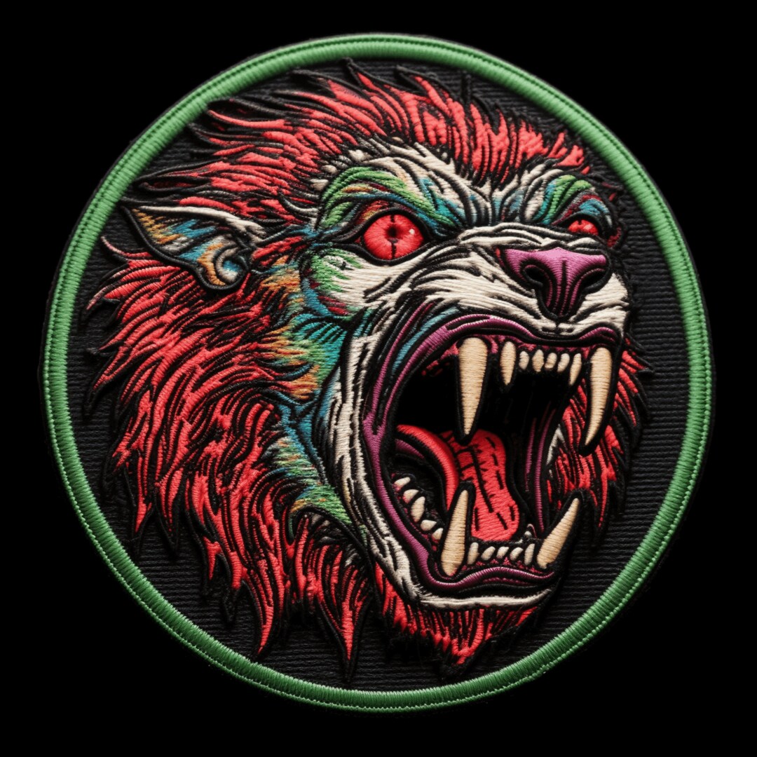 Mutated Lion Patch Embroidered Printed Iron-on/sew-on Applique for ...