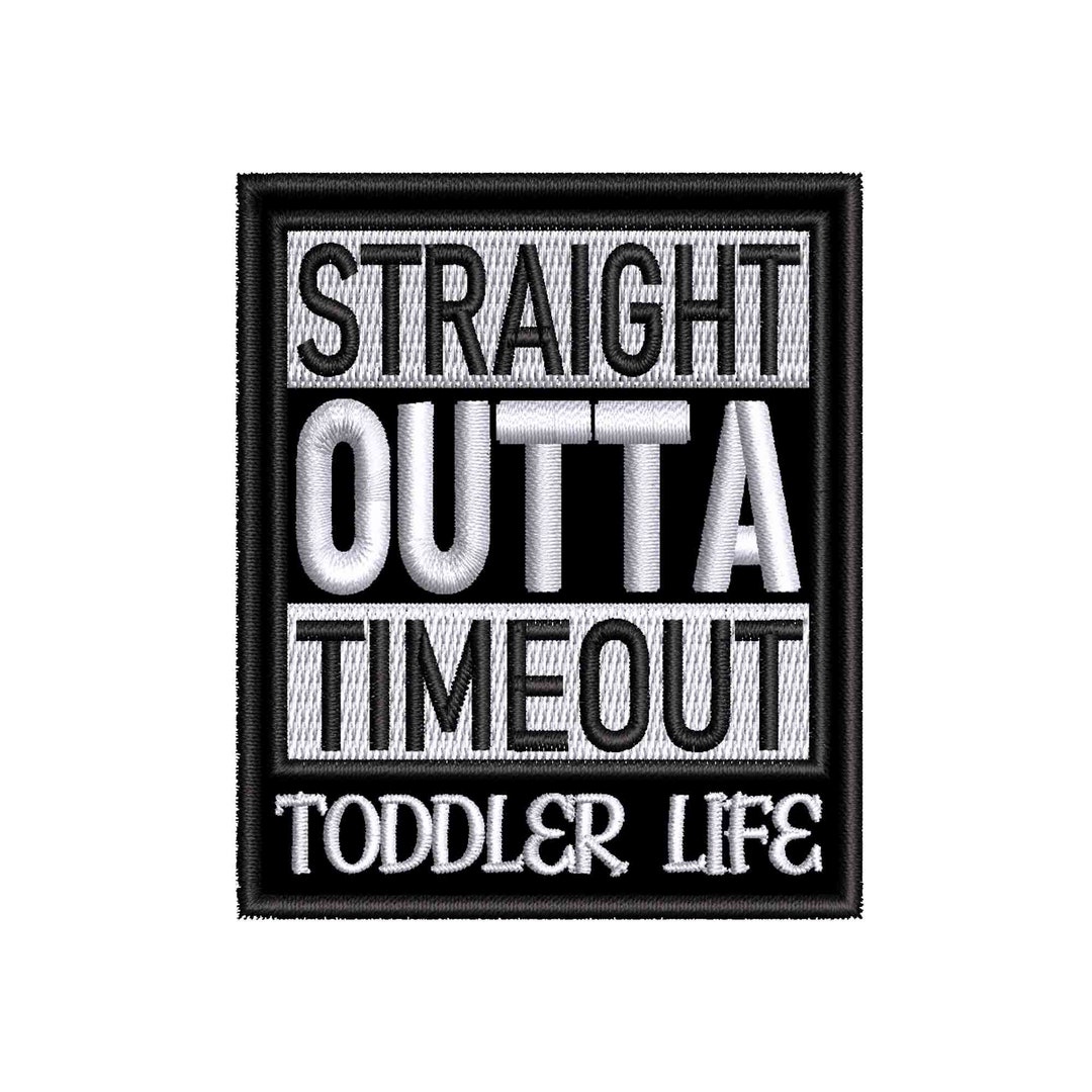 Straight Outta Timeout Patch, Embroidered Iron-on Applique for Diaper ...