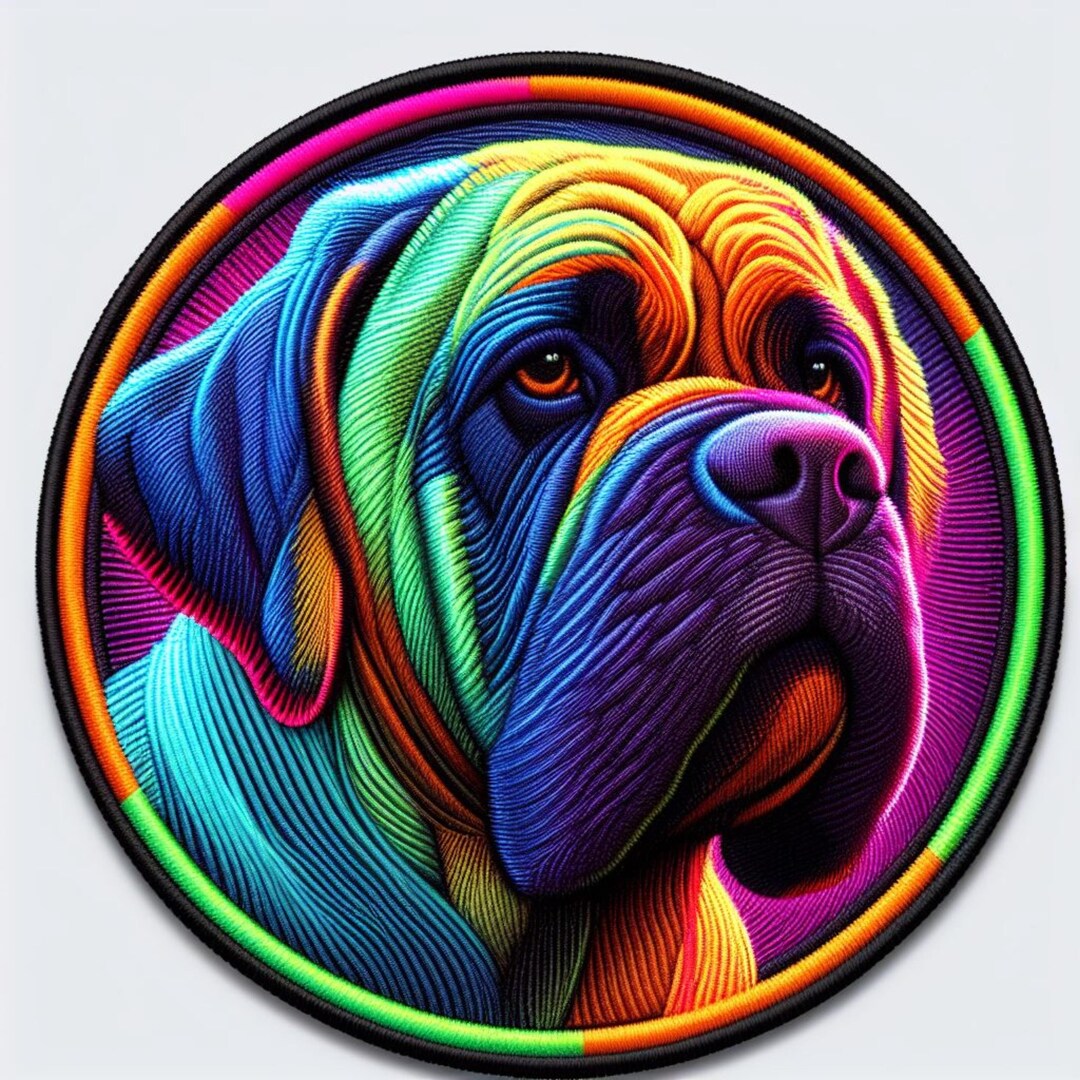 Mastiff Patch Printed Embroidered Base Iron-on/sew-on Applique for ...