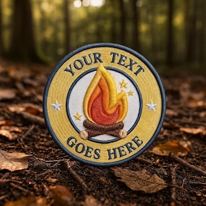 Personalized Campfire Patch, Embroidered Iron-on Applique for Diaper ...