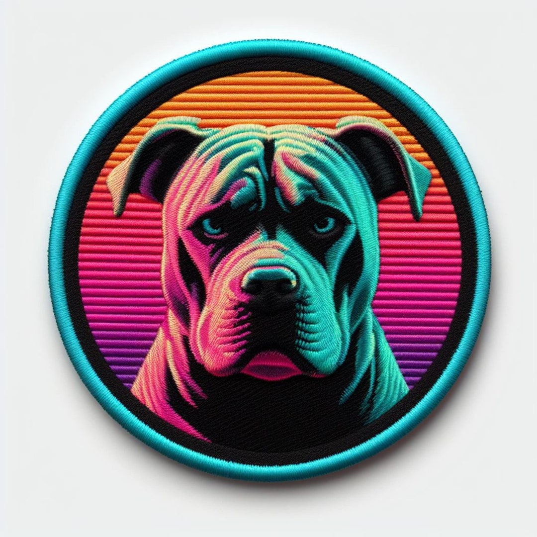 Pitbull Patch Printed Embroidered Base Iron-on/sew-on Applique for ...